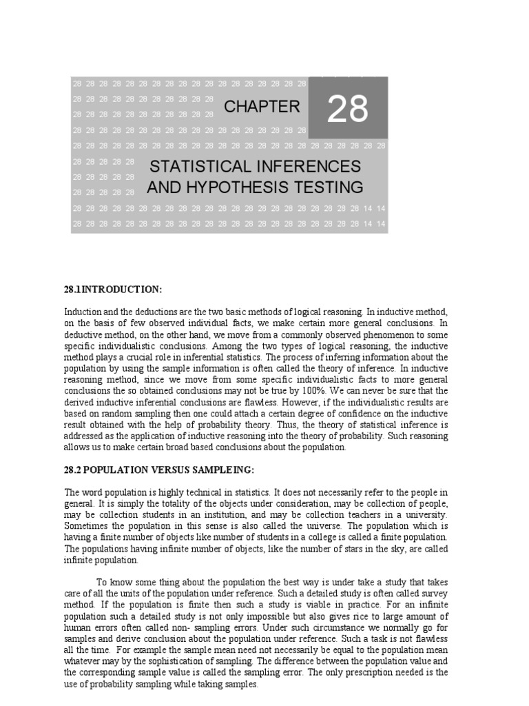 S28 Statistical Inferences & Hypothesis Testing (NEW) | PDF | Type I ...