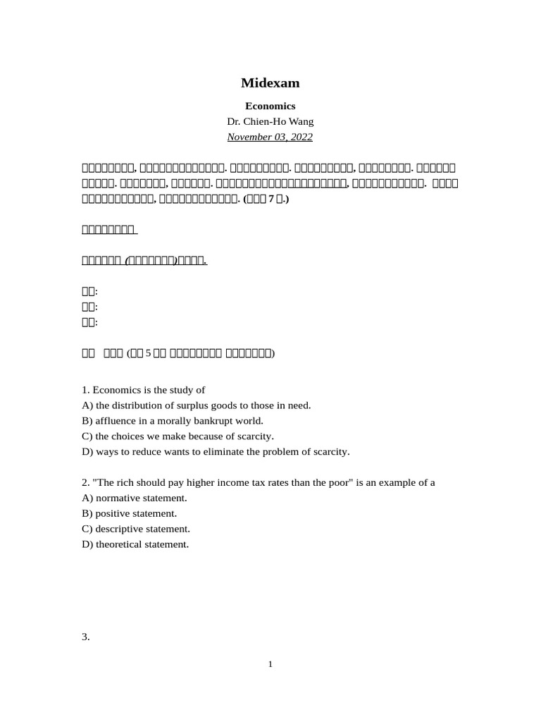Mid Exam | PDF | Elasticity (Economics) | Utility Mid Exam | PDF | Elasticity (Economics) | Utility