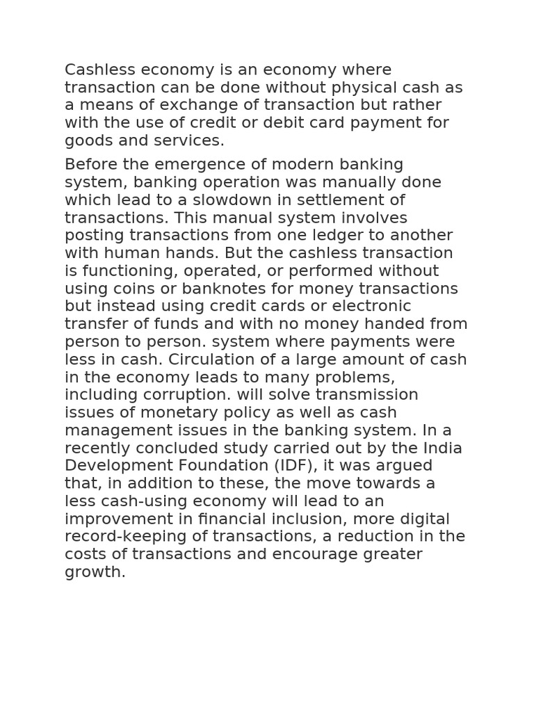 Cashless | PDF
