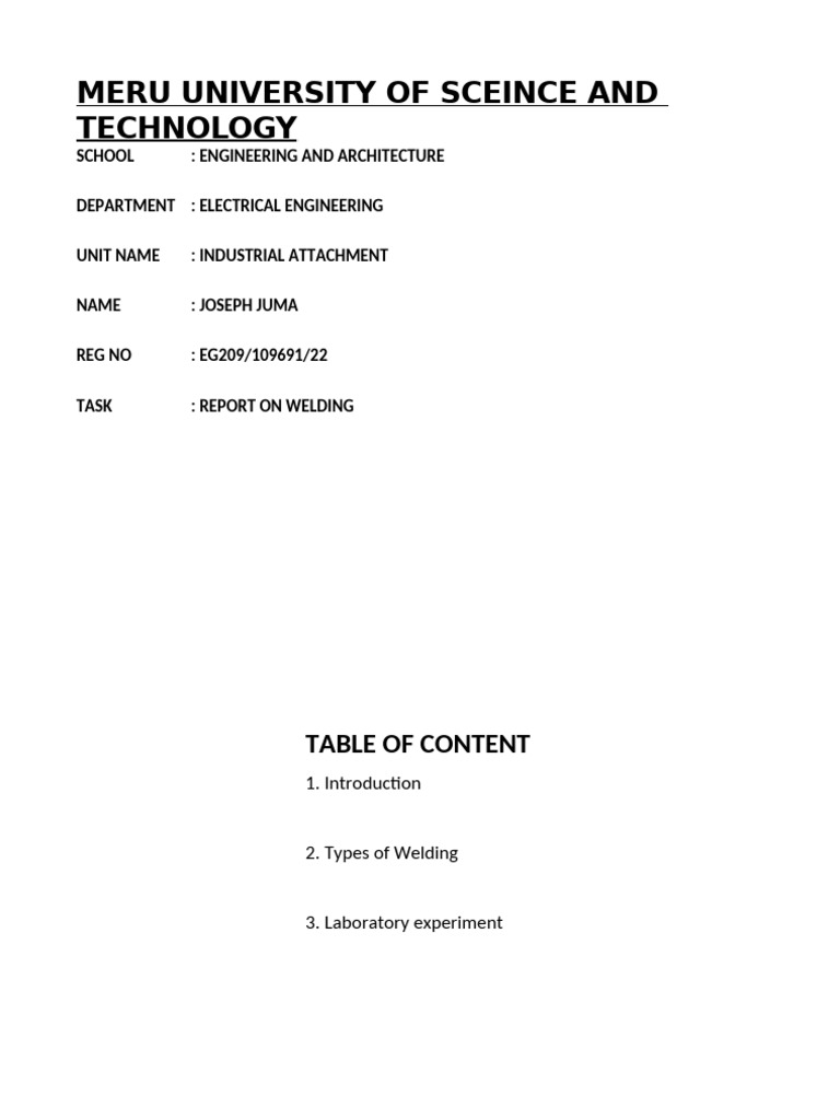 WEEK 5 Report on welding (Autosaved) | PDF | Welding | Construction