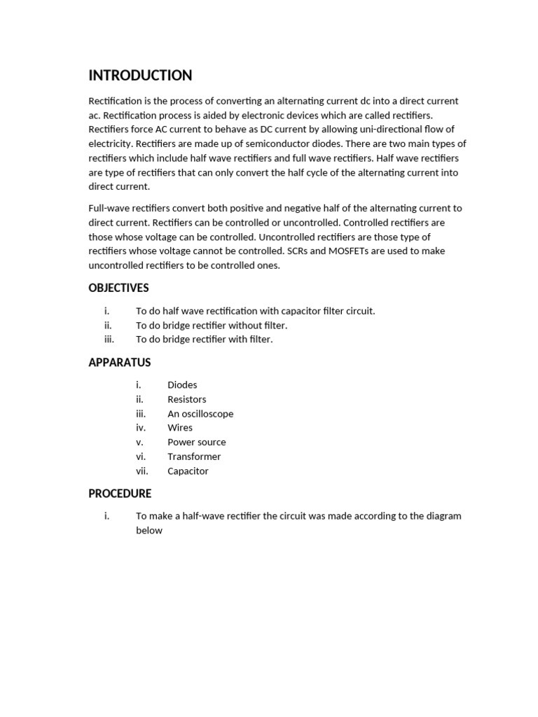 WEEK 6 REPORT ON RECTIFICATION AND SOLDERING | PDF