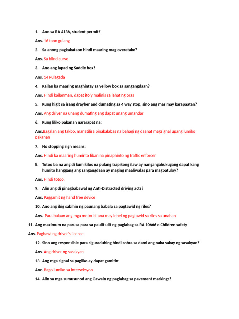 LTO Reviewr 2024 | PDF