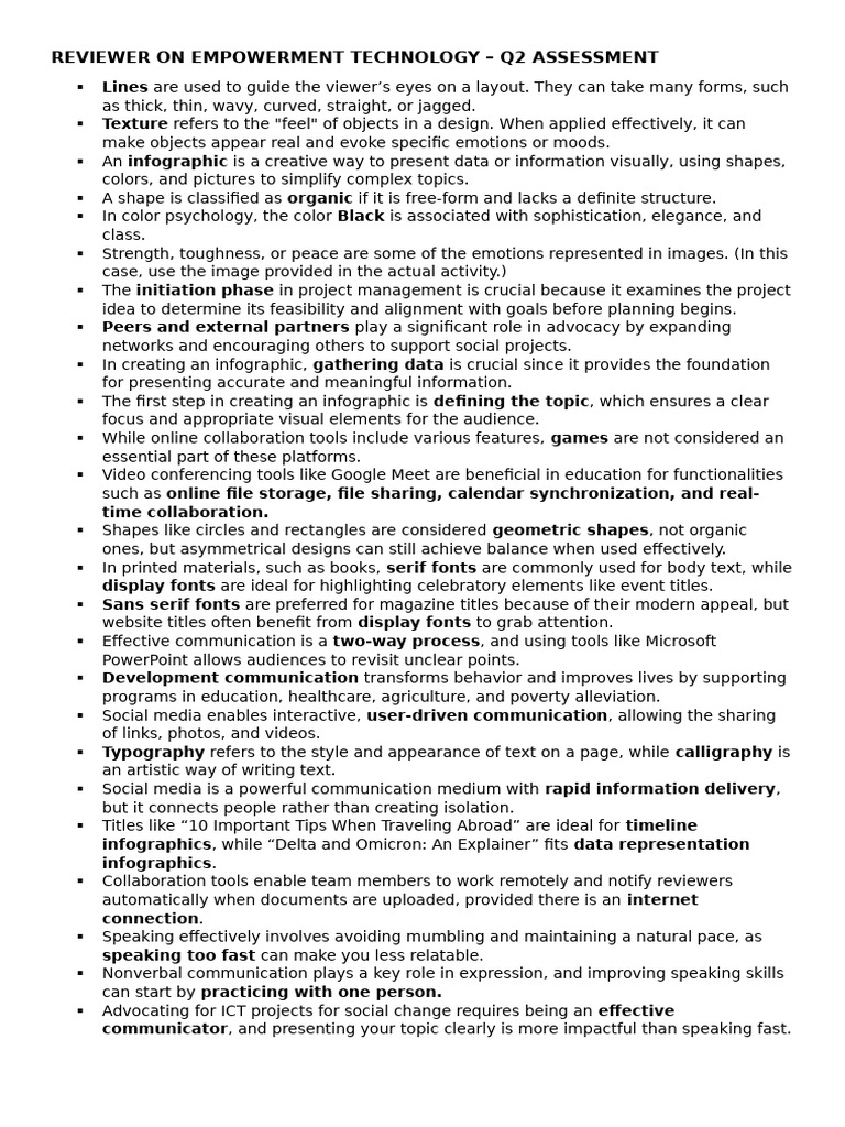 Empowerment Technology Q2 Review Guide | PDF | Infographics | Shape