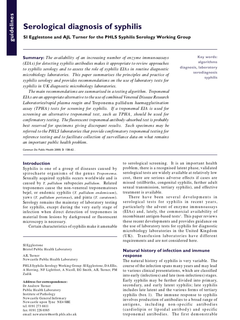 Guidelines SYPHILIS | PDF