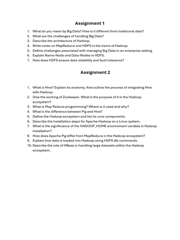 BDH Assignmemt 1 and 2 | PDF