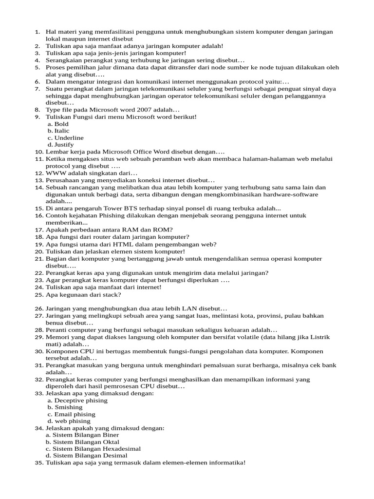 kisi2 kls 8 UAS ganjil TA 2024-2025 | PDF