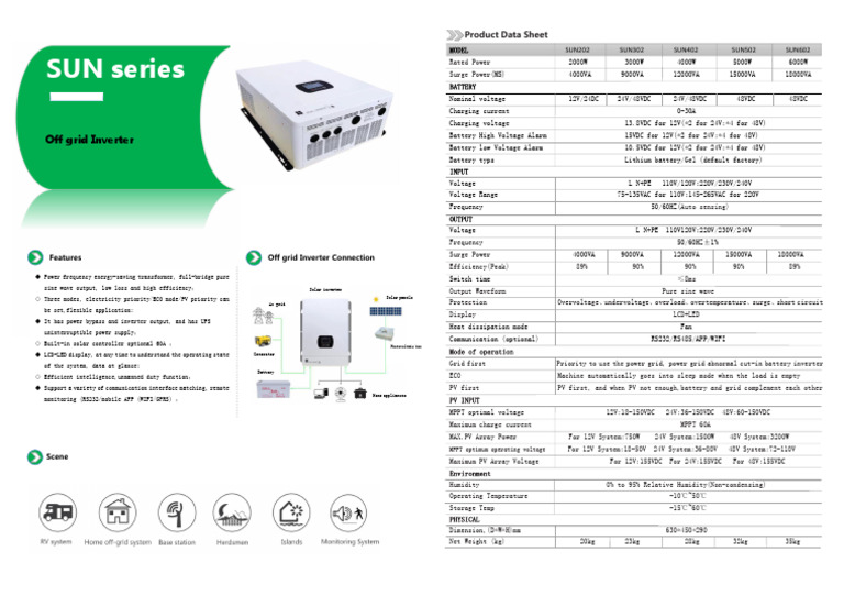 Sun2-6k Solar Inverter | PDF | Power Inverter | Mains Electricity
