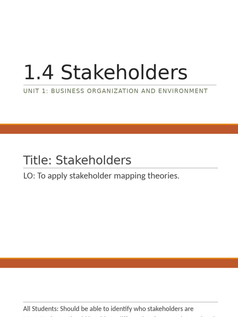 1.4 Stakeholders Part 2 1 | PDF | Stakeholder (Corporate) | Employment 1.4 Stakeholders Part 2 1 | PDF | Stakeholder (Corporate) | Employment