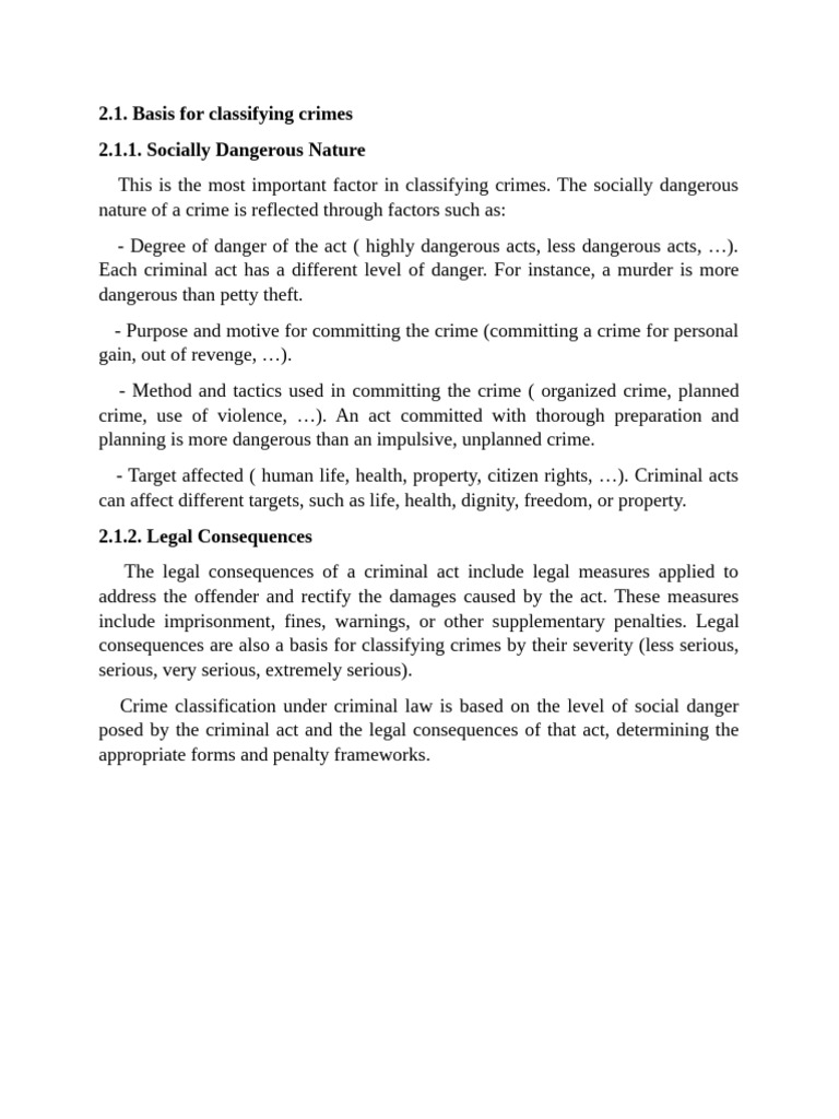 Basis For Classifying Crimes | PDF