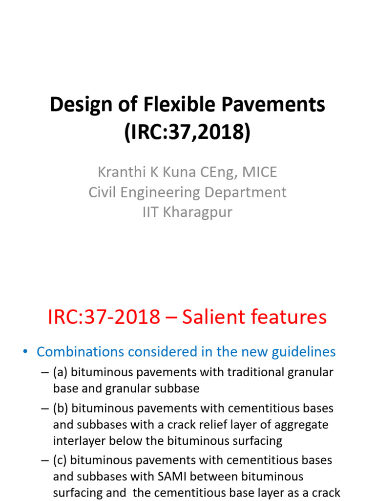 IRC 37-2018 Flexible Pavement Design Guidelines | PDF | Road Surface ...