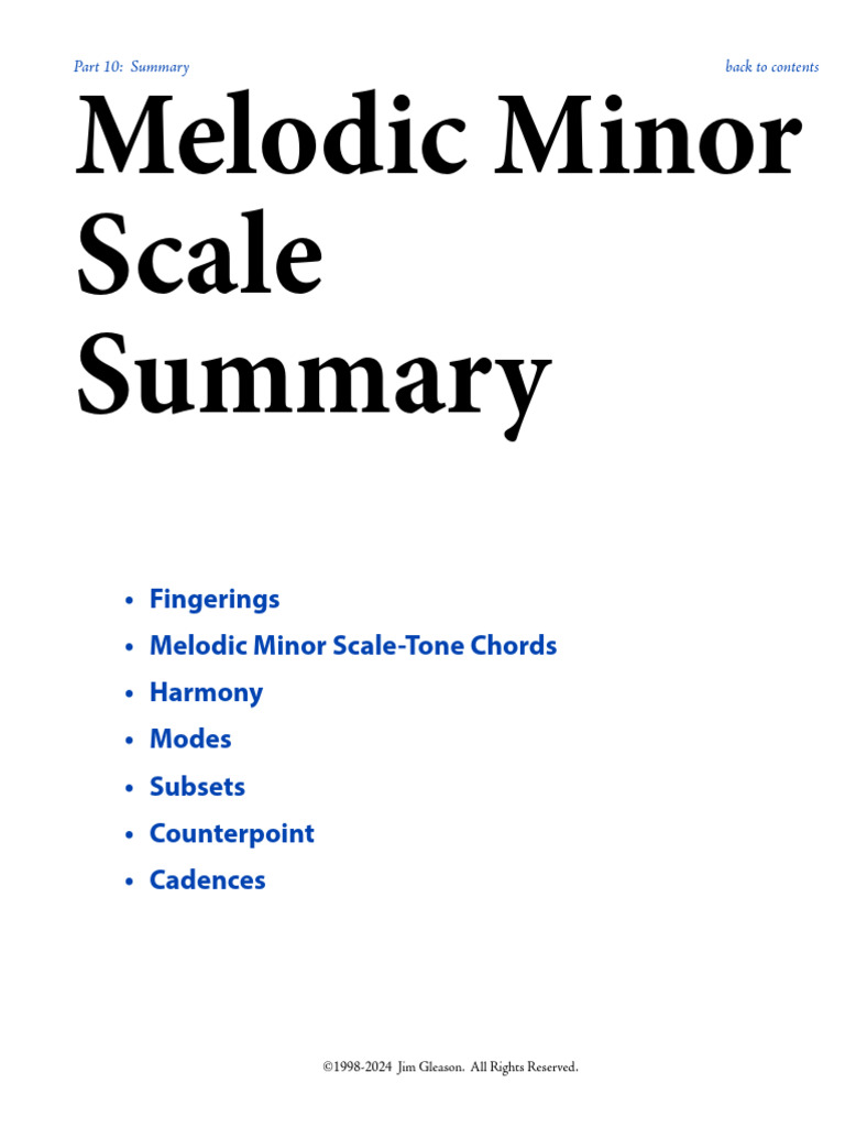 04-Melodic Minor Scale Summary | PDF | Chord (Music) | Minor Scale