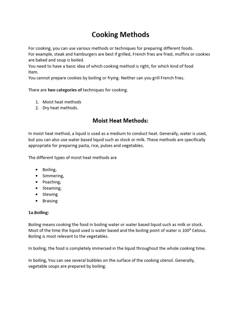 Cooking Method Theory | PDF | Grilling | Cooking