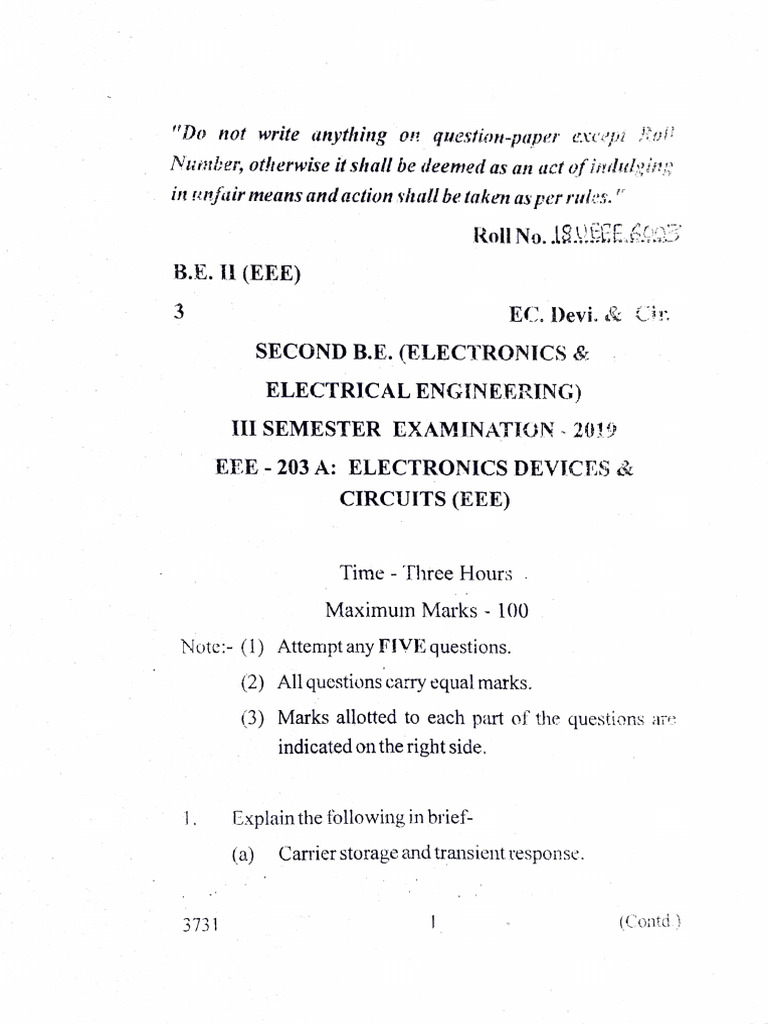 EDC 3 sem pyq | PDF | Amplifier | Bipolar Junction Transistor
