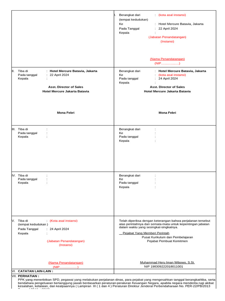 Format SPPD - 22-24 April 2024 (Download File Ini) | PDF