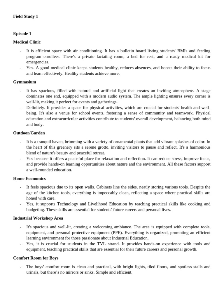 Field Study 1 | PDF | Classroom | Learning