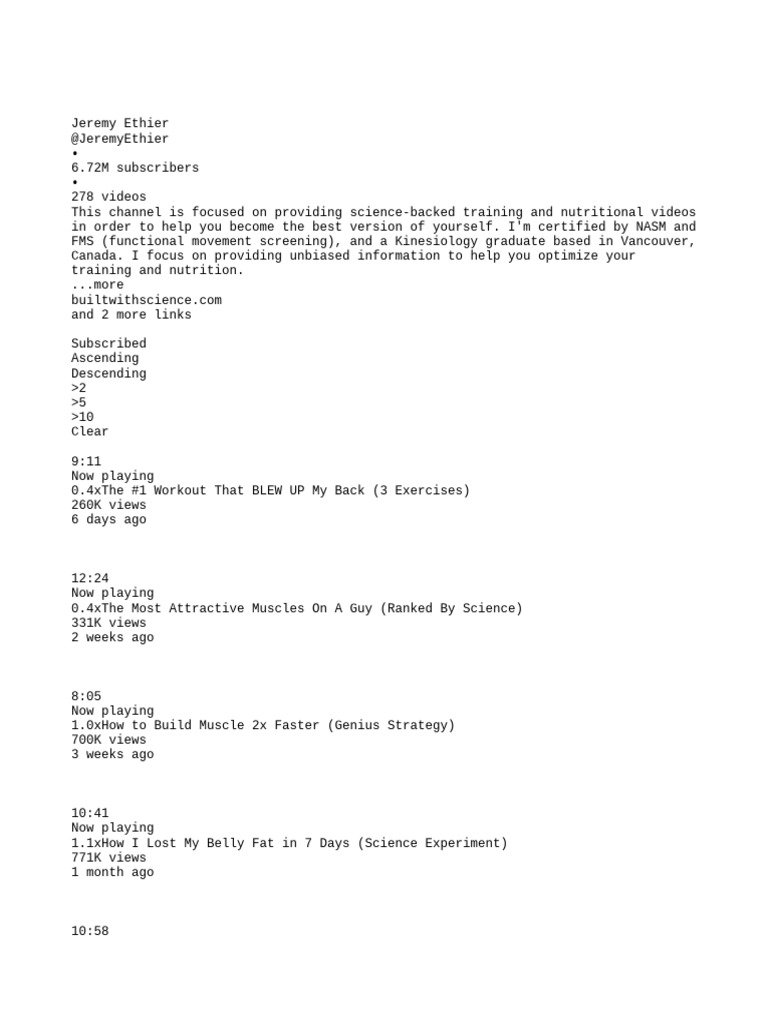 jeremy | PDF | Physical Fitness | Physical Exercise