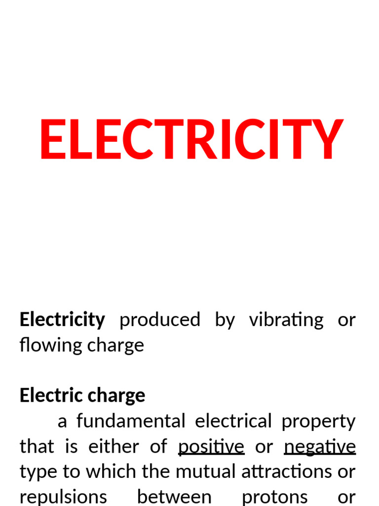 Fundamentals of Electricity Concepts | PDF