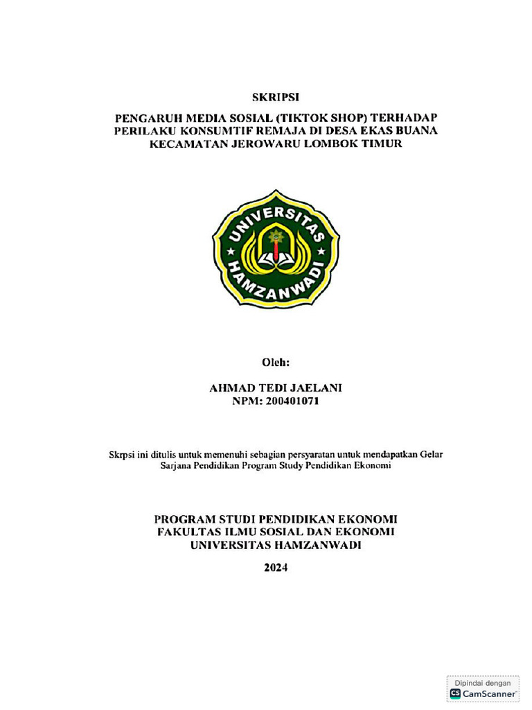 Cover, Pengesahan, Persetujuan Tedi | PDF