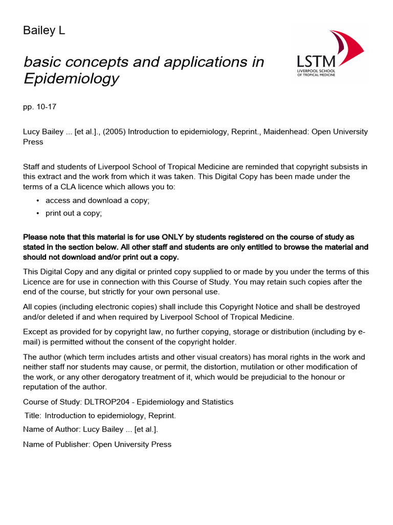 1.introduction To Epidemiology - Basic Concepts | PDF