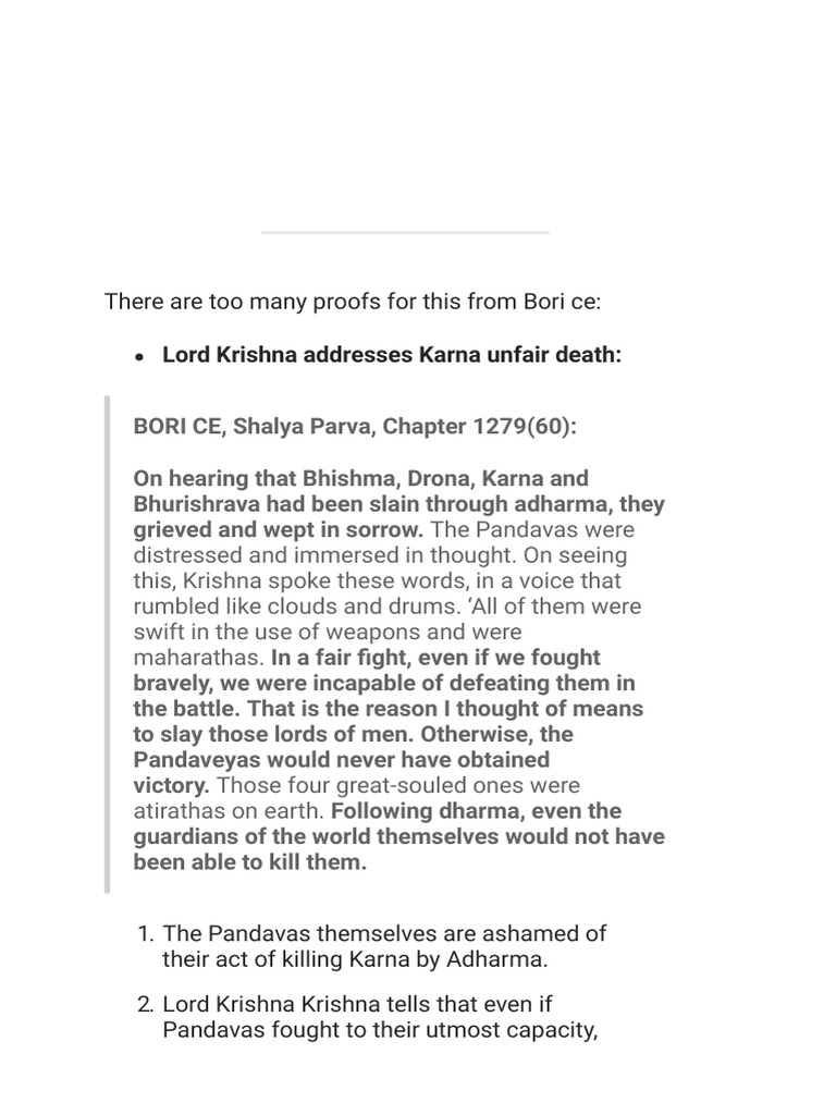 Karna 1 | PDF | Vaishnava Texts | Mahabharata