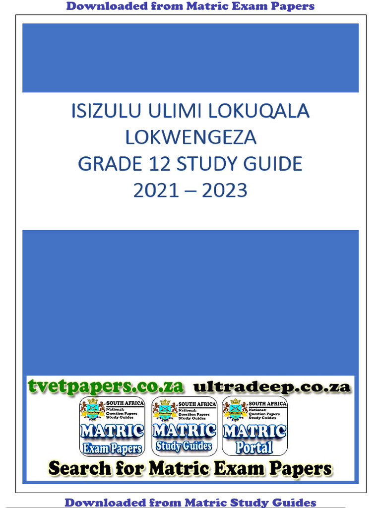 Grade 12 Isizulu Study Guide 2021-2023 | PDF | Poetic Devices | Poetics