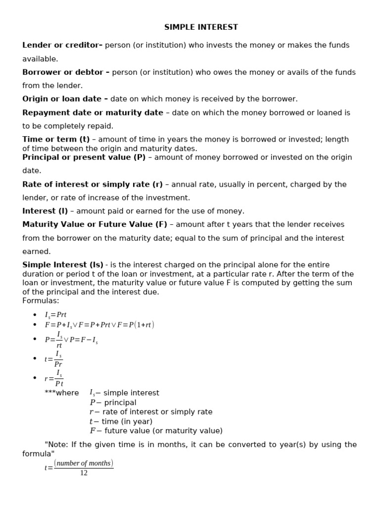 Simple and Compound Interest For ORAL | PDF | Interest | Debt