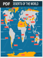 Major Deserts of the World Map | PDF | Earth Sciences | Biogeography