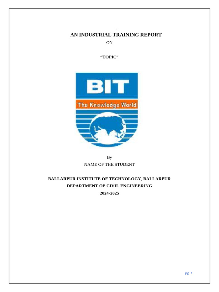 Industrial Traning Report-1 | PDF | Concrete | Brick