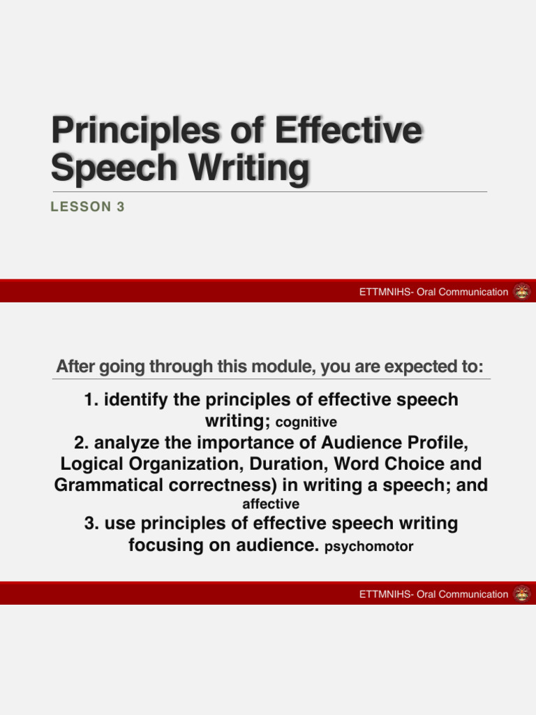 Lesson-3_Speech-Writing | PDF | Communication | Jargon