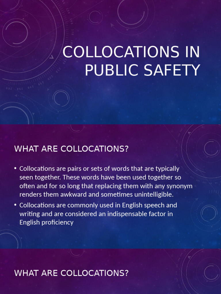 WCPS Week 15 Collocations in Public Safety | PDF | English Language | Adjective