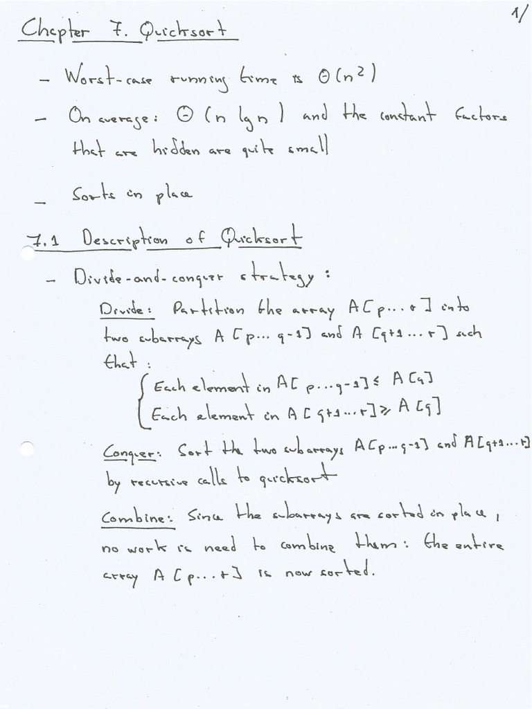 Chapter7-Quicksort | PDF