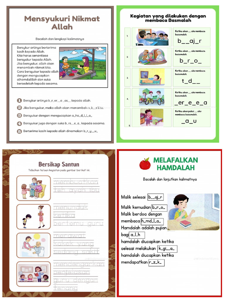 LKPD KLS 1 Basmalah Dan Hamdalah | PDF