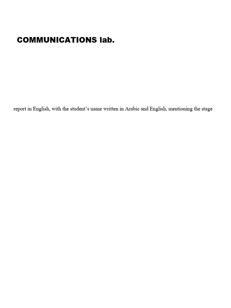 Comm Lab | PDF