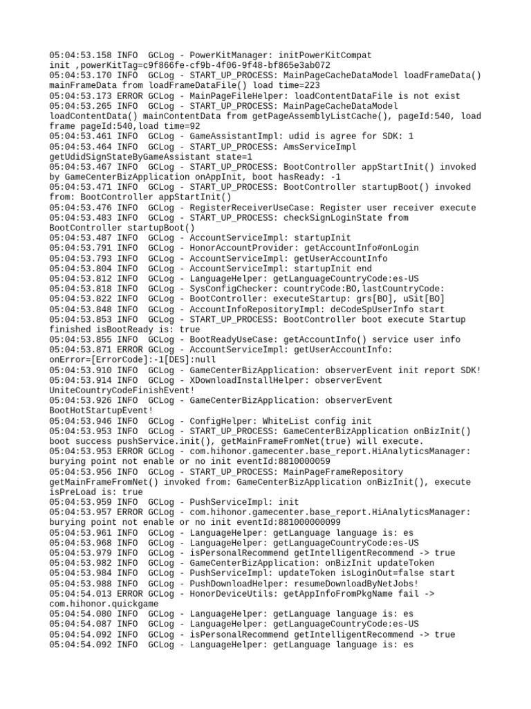 GameCenter Startup Log Analysis | PDF | Networking Standards | Computer Data