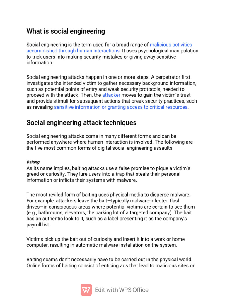 What Is Social Engineering | PDF | Phishing | Security
