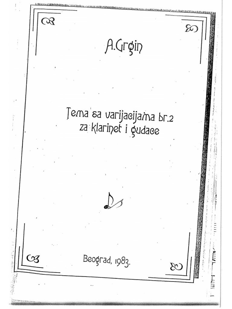 Grgin - Tema e Variazioni Nr. 2 | PDF