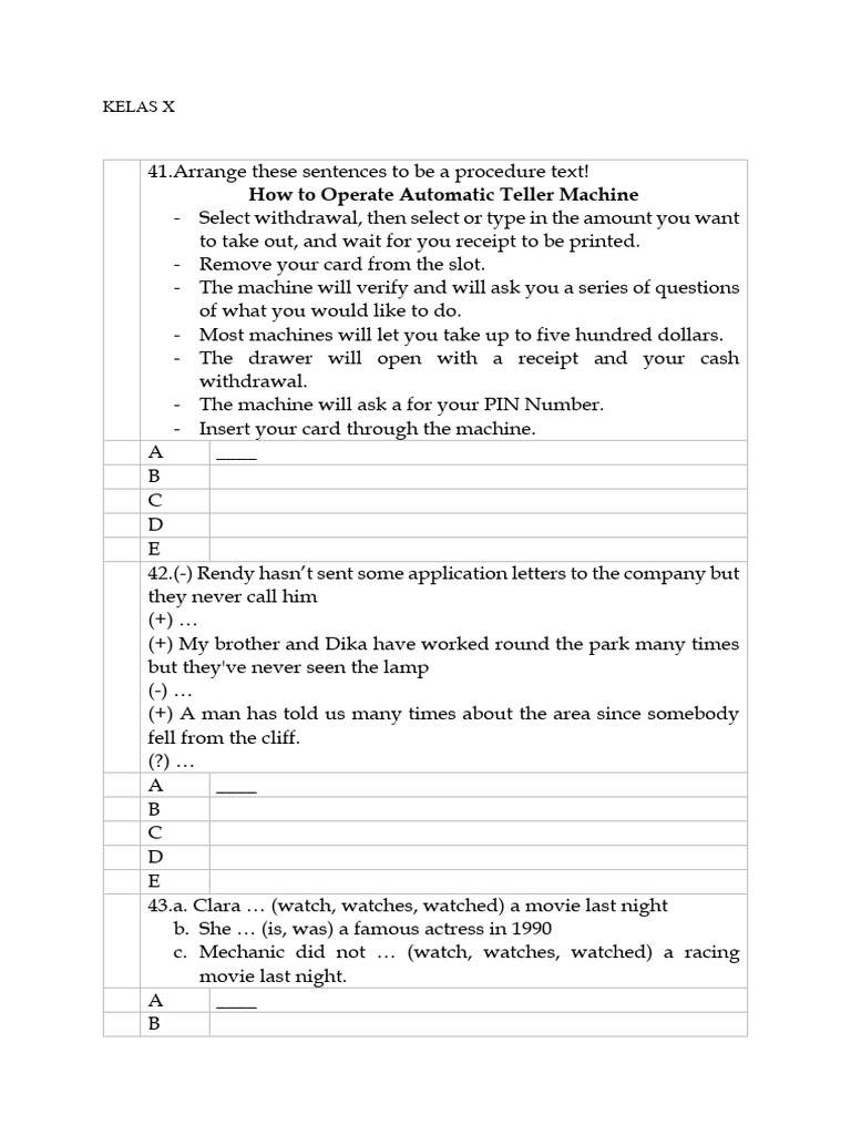 Procedure Text Exercises for Students | PDF