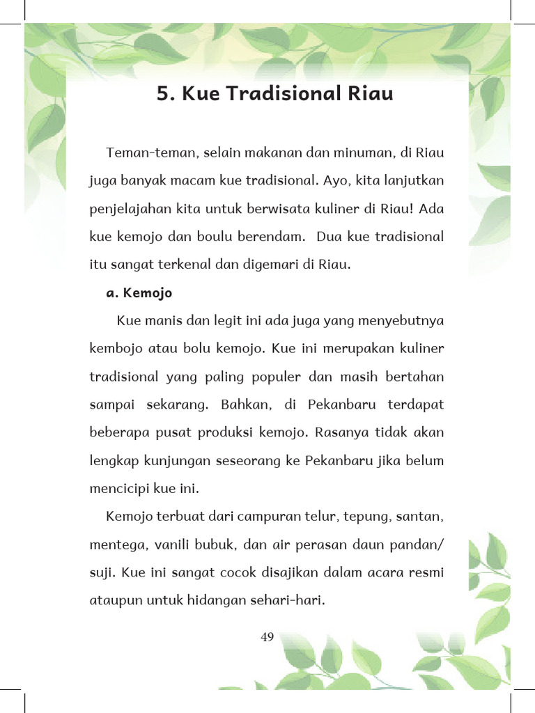 Kue Tradisional Riau: Kemojo | PDF