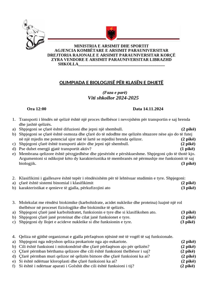 Biologji Klasa X | PDF