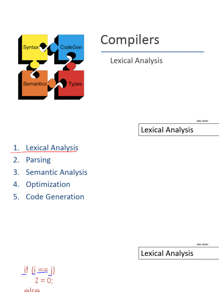 007 Slides 03 01 Lexical Analysis Annotated | PDF