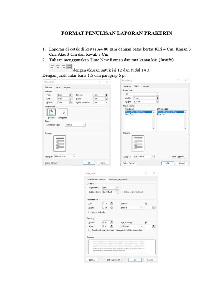 FORMAT PENULISAN & KERANGKA LAPORAN PRAKERIN 2024-2025 | PDF