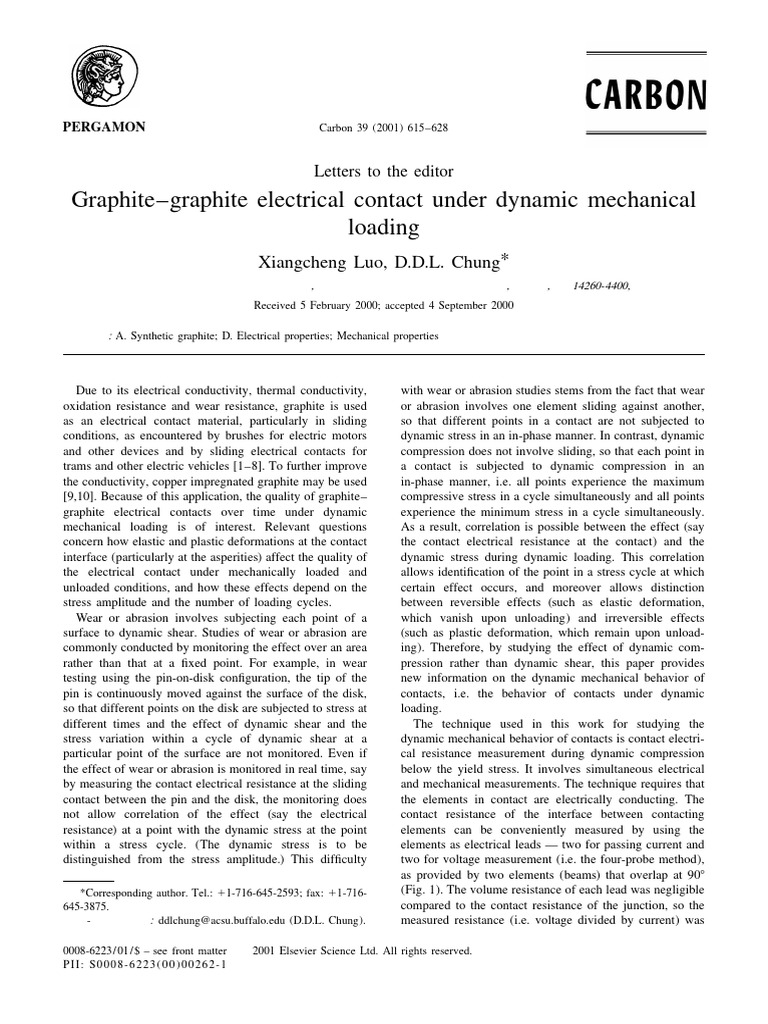 Graphite Graphite Electrical Contact Und | PDF | Friction | Wear