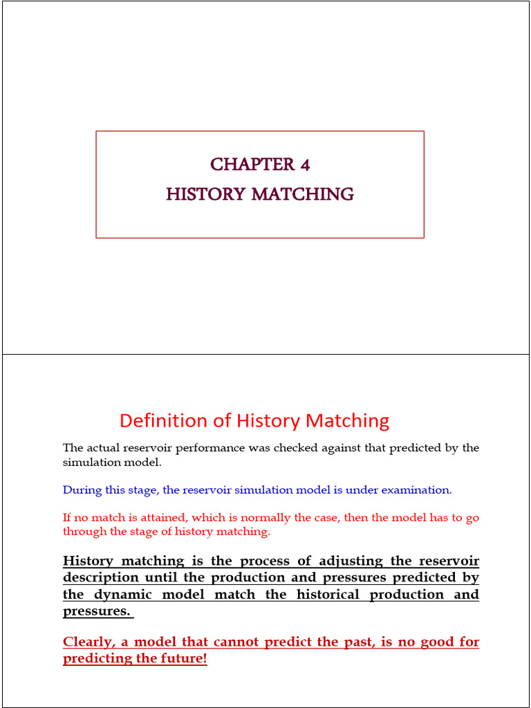 History Matching in Reservoir Simulation | PDF | Petroleum Reservoir ...