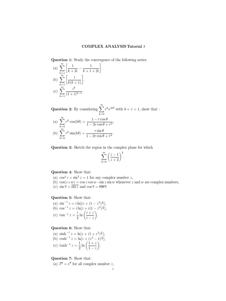 Complex Analysis Convergence And Functions Pdf