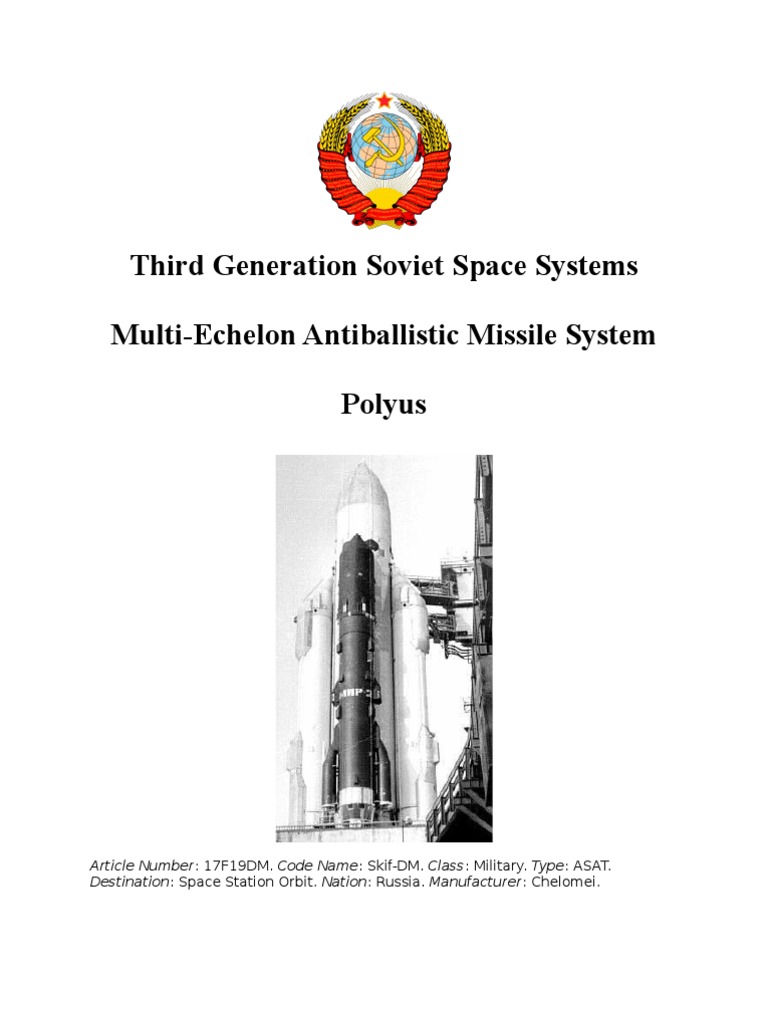 Third Generation Soviet Space Systems - Multi-Echelon Antiballistic ...