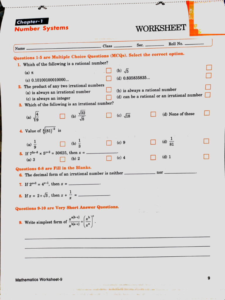 maths worksheets 9-20 | PDF