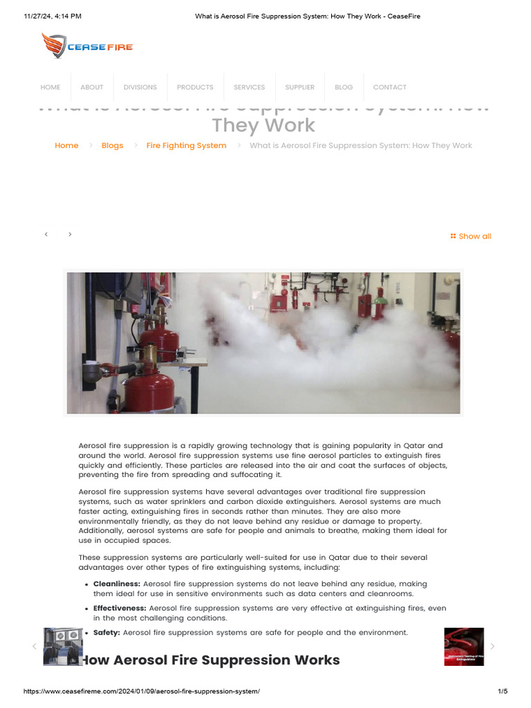 What is Aerosol Fire Suppression System_ How They Work - CeaseFire | PDF | Firefighting | Fires