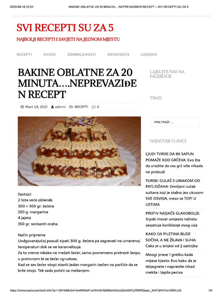 Bakine Oblatne | PDF