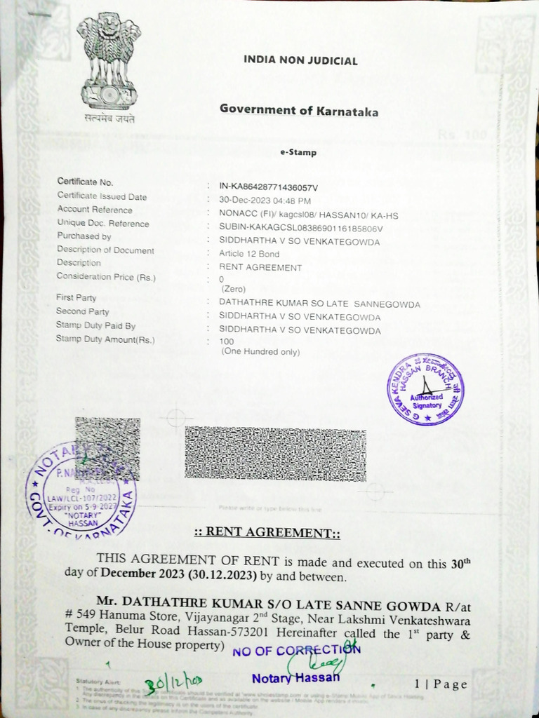 1_Signed_Rent_agreement_2024_signed | PDF | Lease | Property Law