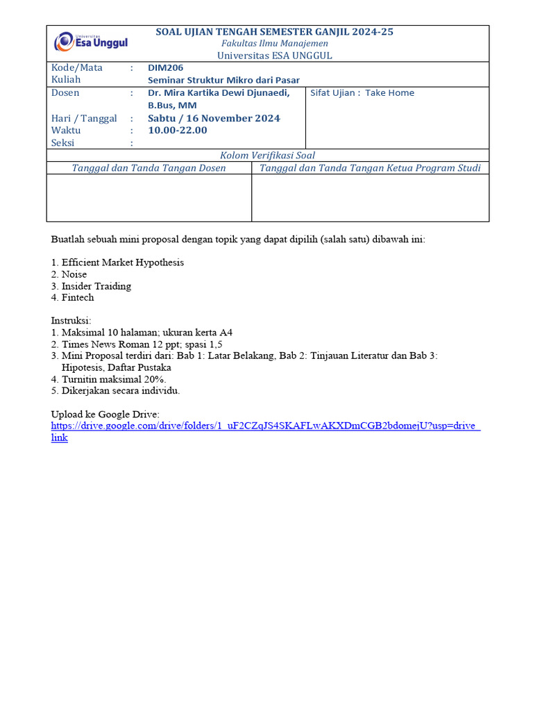 UTS Struktur Mikro Dari Pasar | PDF